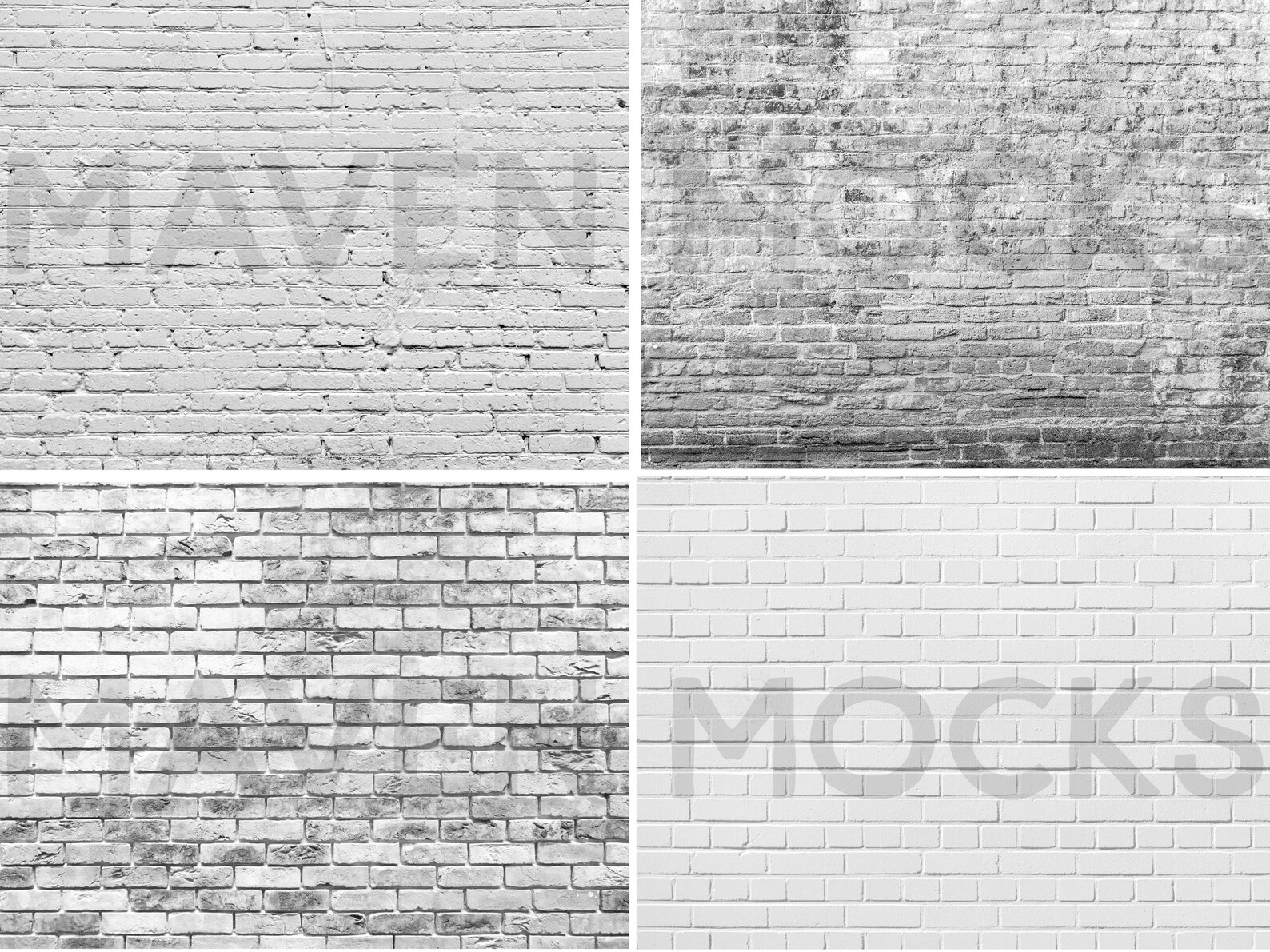 6 White Brick Backgrounds / Backdrop / Paper / Brick Wall Product Photo ...