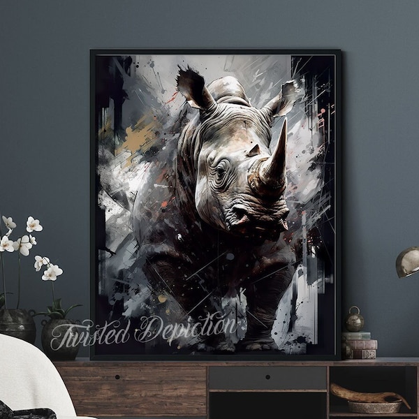 Rhino Poster - Etsy