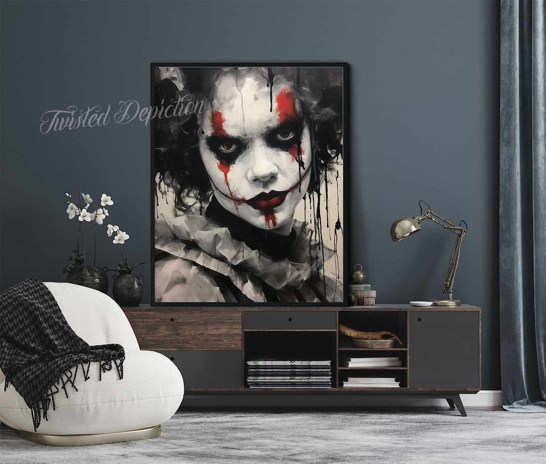 MISS ROTTEN, Acrylic Creepy Clown Lady Painting, Horror Painting, Clown ...
