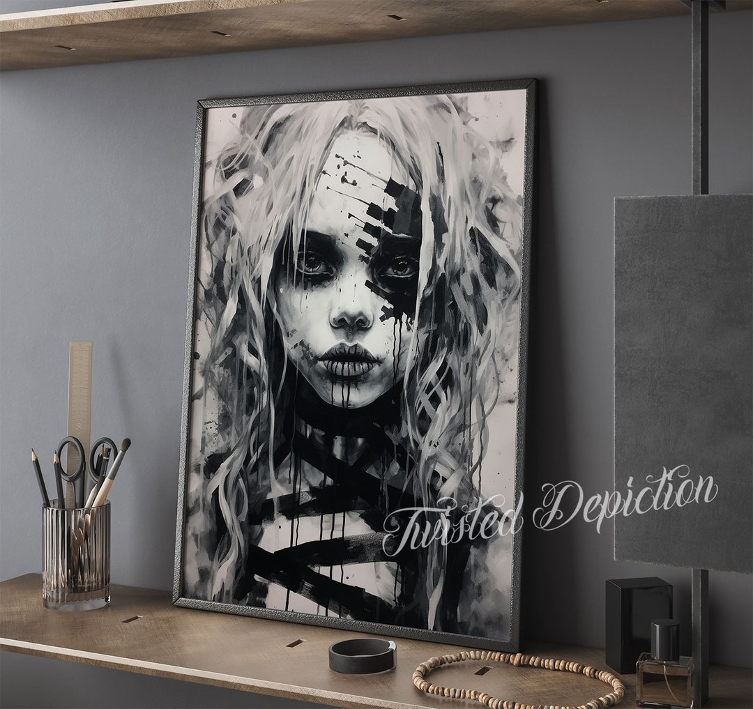 NECRO GIRL PAINTING 10, Gothic Art, Horror Art. Framed Fine Art, Canvas ...