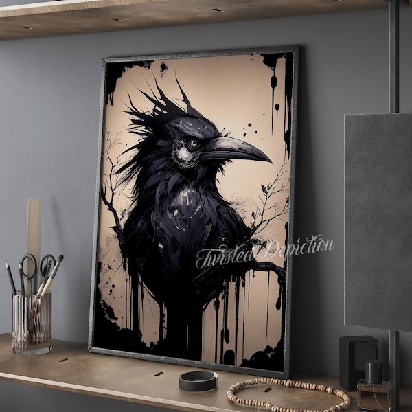 Raven Painting - Etsy