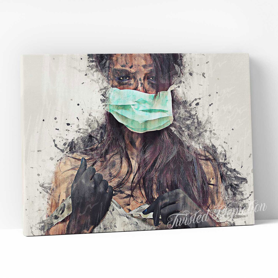 BATTLE-SCARRED NURSE, Nurse Art, Nurse Painting. Framed Fine Art ...