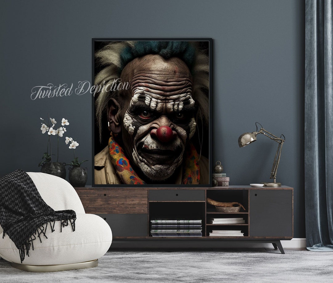Creepy Clown Art Print: OG Evil Pickles Horror Painting - Etsy
