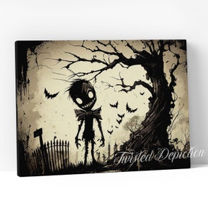 CEMETERY GATEKEEPER Gothic Landscape Art Horror Art Creepy - Etsy