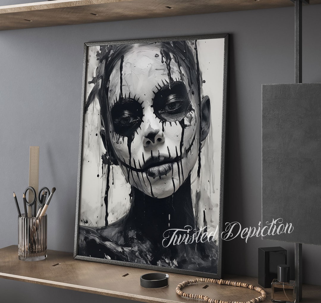 NECRO GIRL PAINTING 5, Gothic Art, Horror Art. Framed Fine Art, Canvas ...