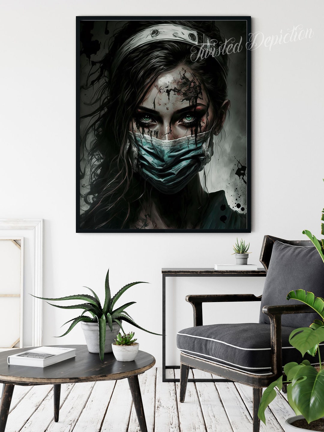 PANDEMIC NURSE, Nurse Art, Covid Art. Framed Fine Art, Canvas, or ...