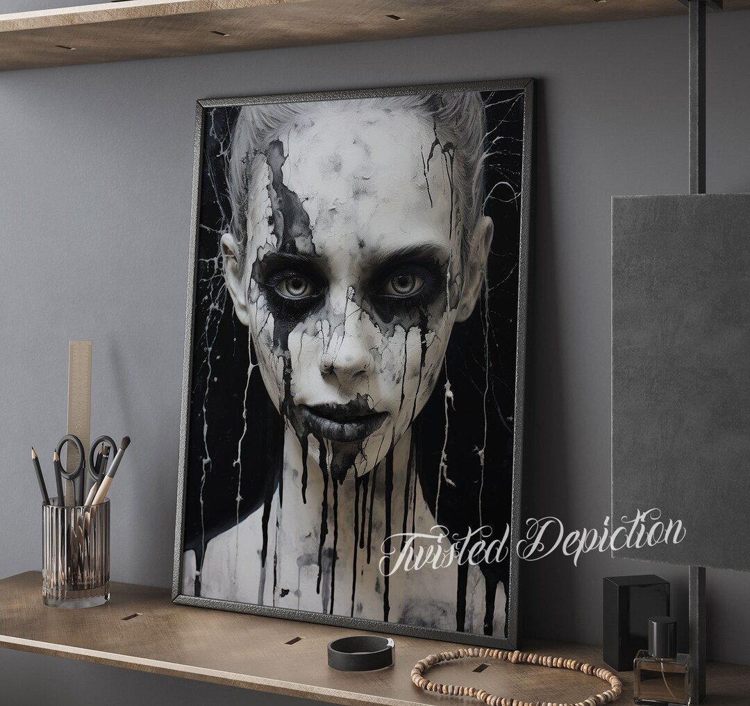 NECRO GIRL PAINTING 3, Gothic Art, Horror Art. Framed Fine Art, Canvas ...