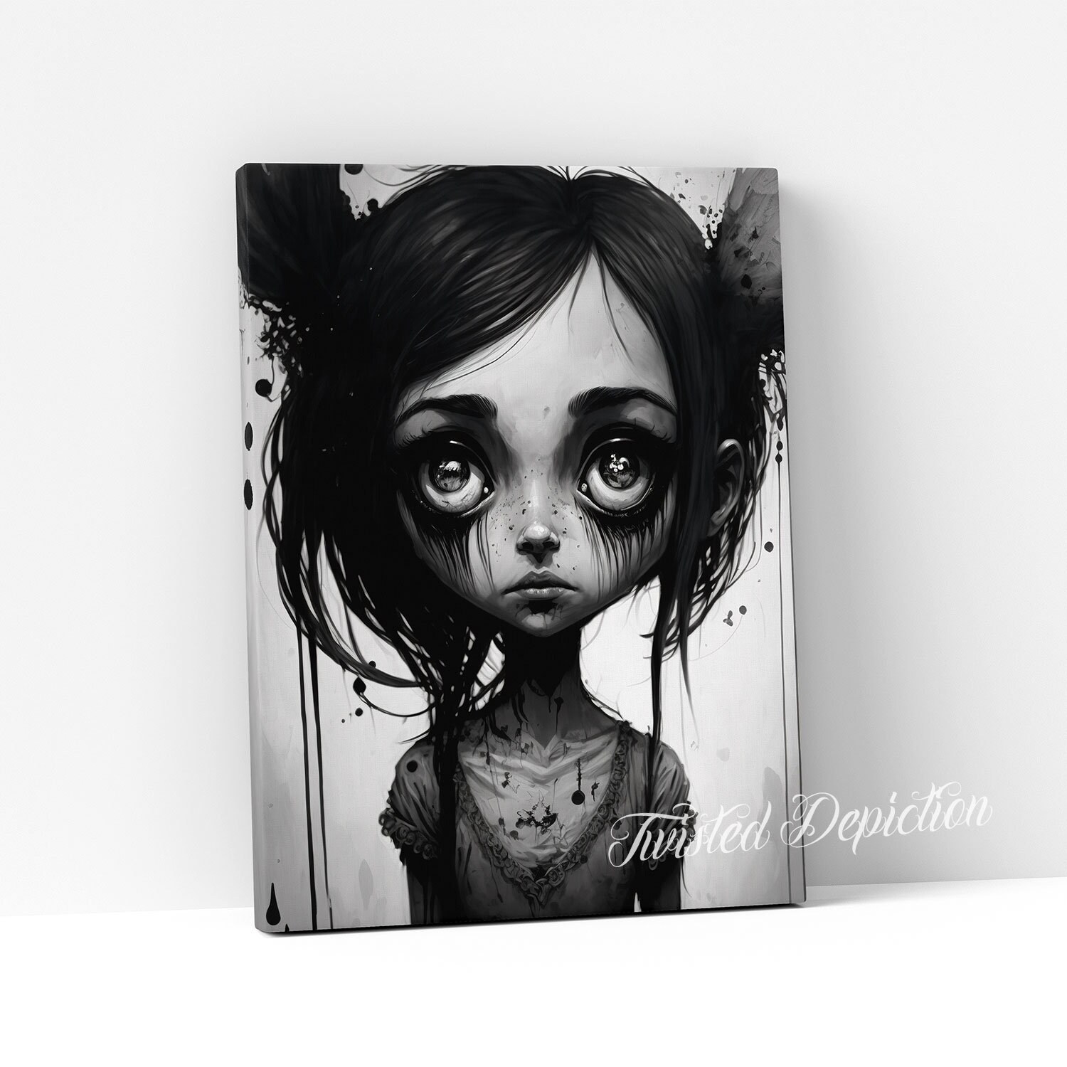 AGONY ADELINE Painting Creepy Wall Art . Framed Fine Art - Etsy