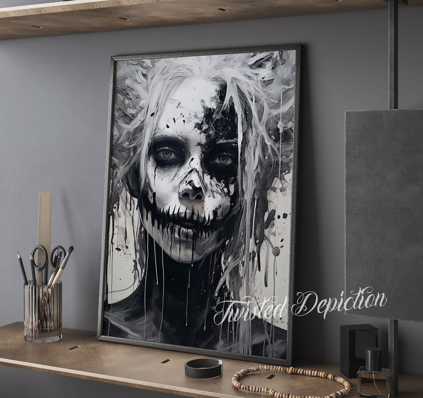 NECRO GIRL PAINTING 8 Gothic Art Horror Art. Framed Fine - Etsy