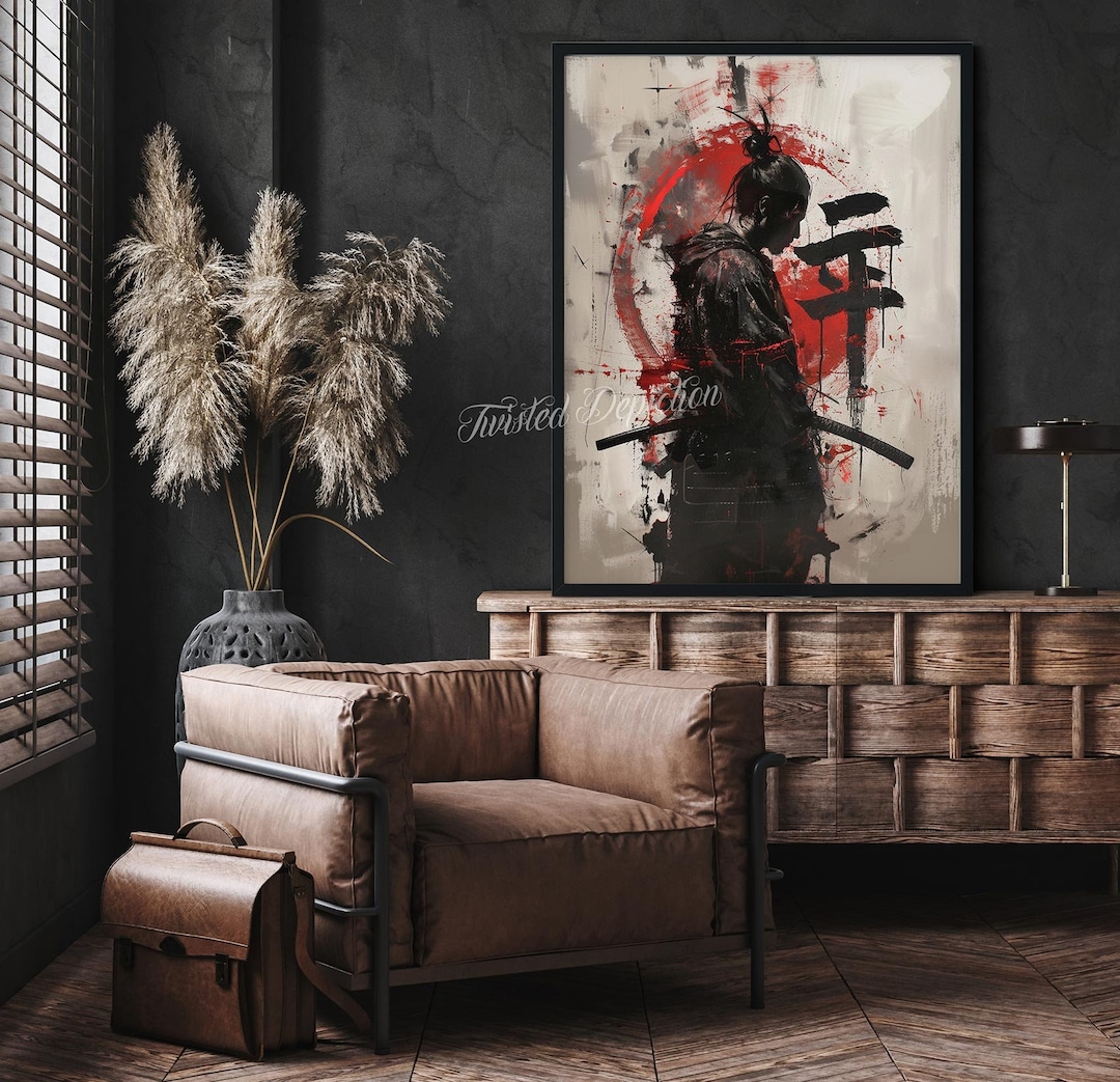 Abstract Samurai Art Print: Modern Japanese Ronin Painting - Etsy