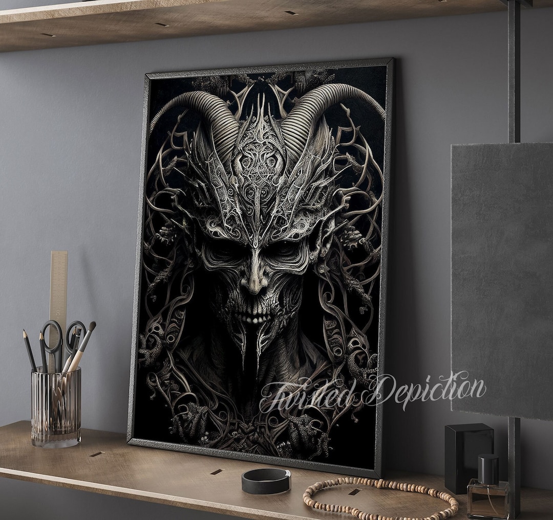 BIOMECHANICAL DEMON, Alien Art, Gothic Art. Framed Fine Art, Canvas, or ...