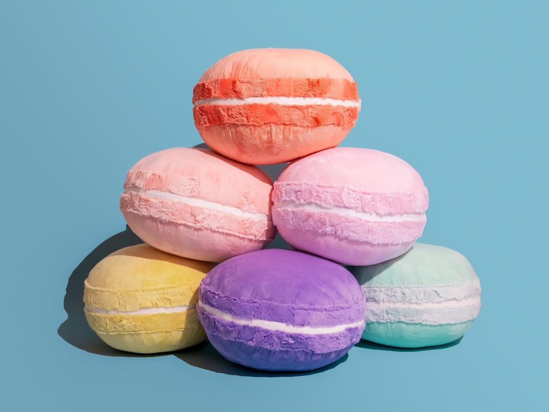 Macaroon-shaped Pastel Throw Pillow, Plush Toy Dessert Cookie, Nursery ...