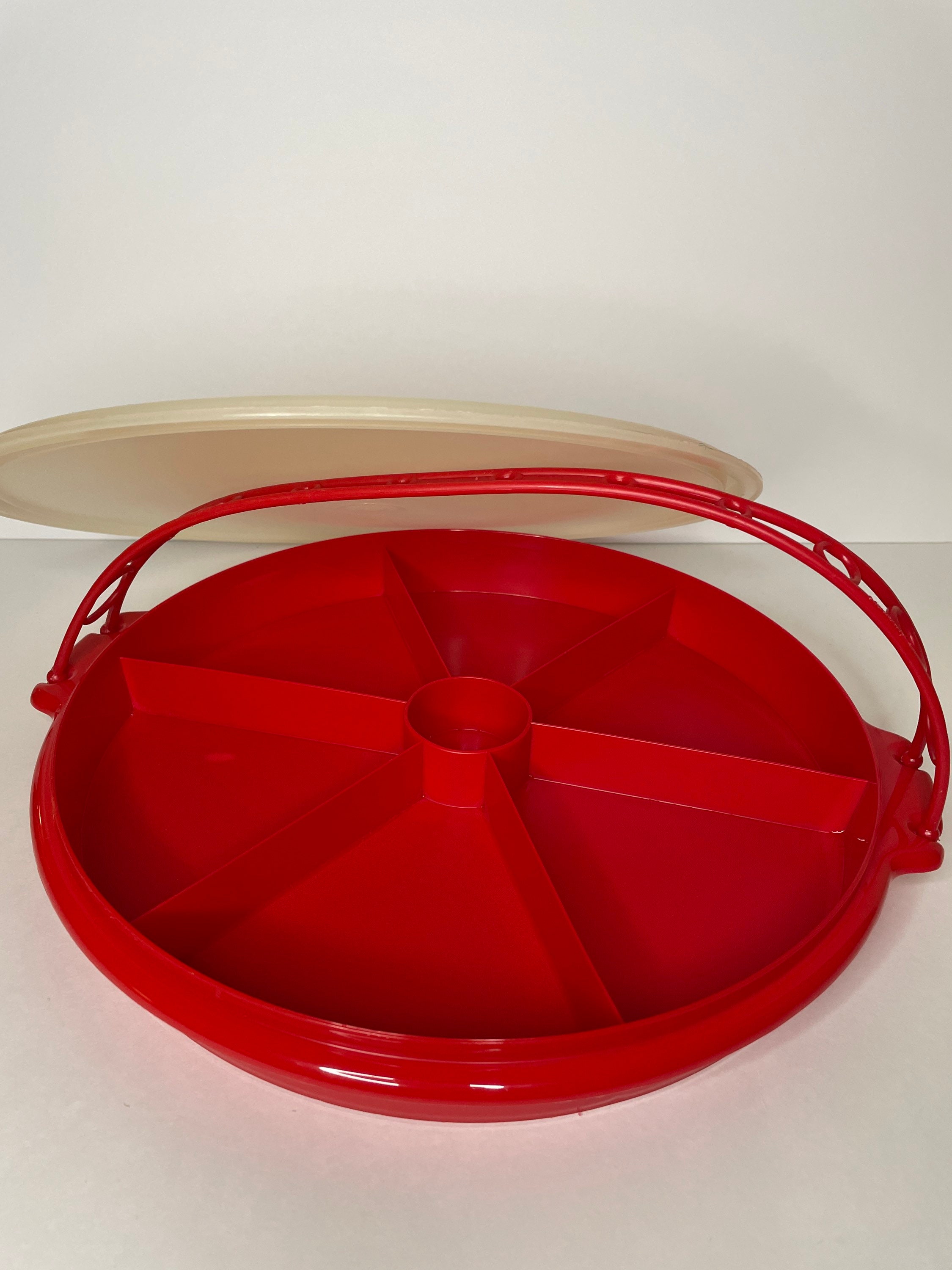Vintage Tupperware Party Susan Divided Serving Tray #405 party Lid 224 ...