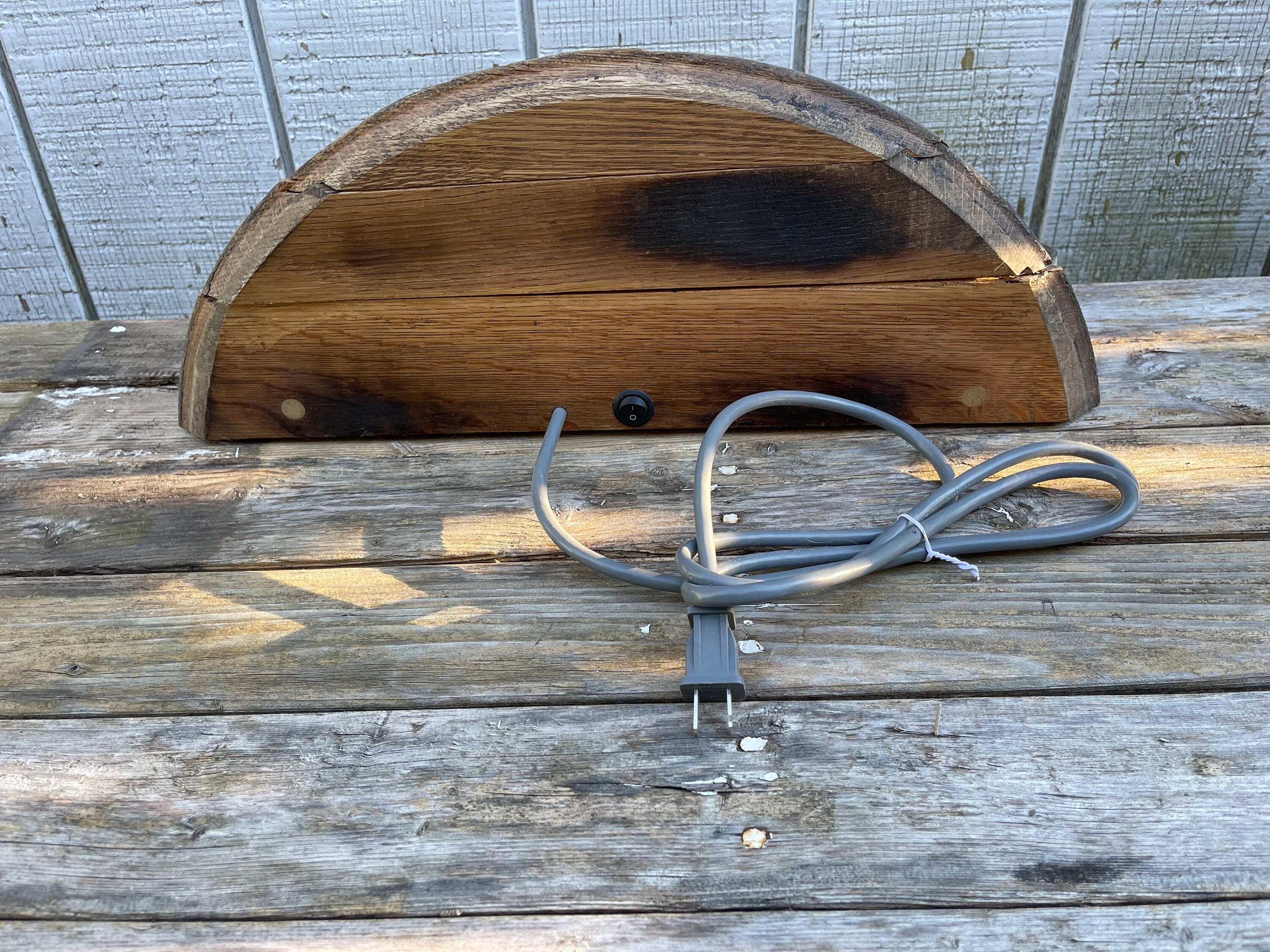 Authentic Whiskey Barrel Head Bar Display With LED Uplighting - Etsy