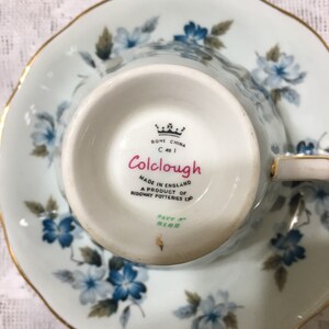 Colclough Light Blue Floral Teacup and Saucer PATT # 8182, Colclough ...