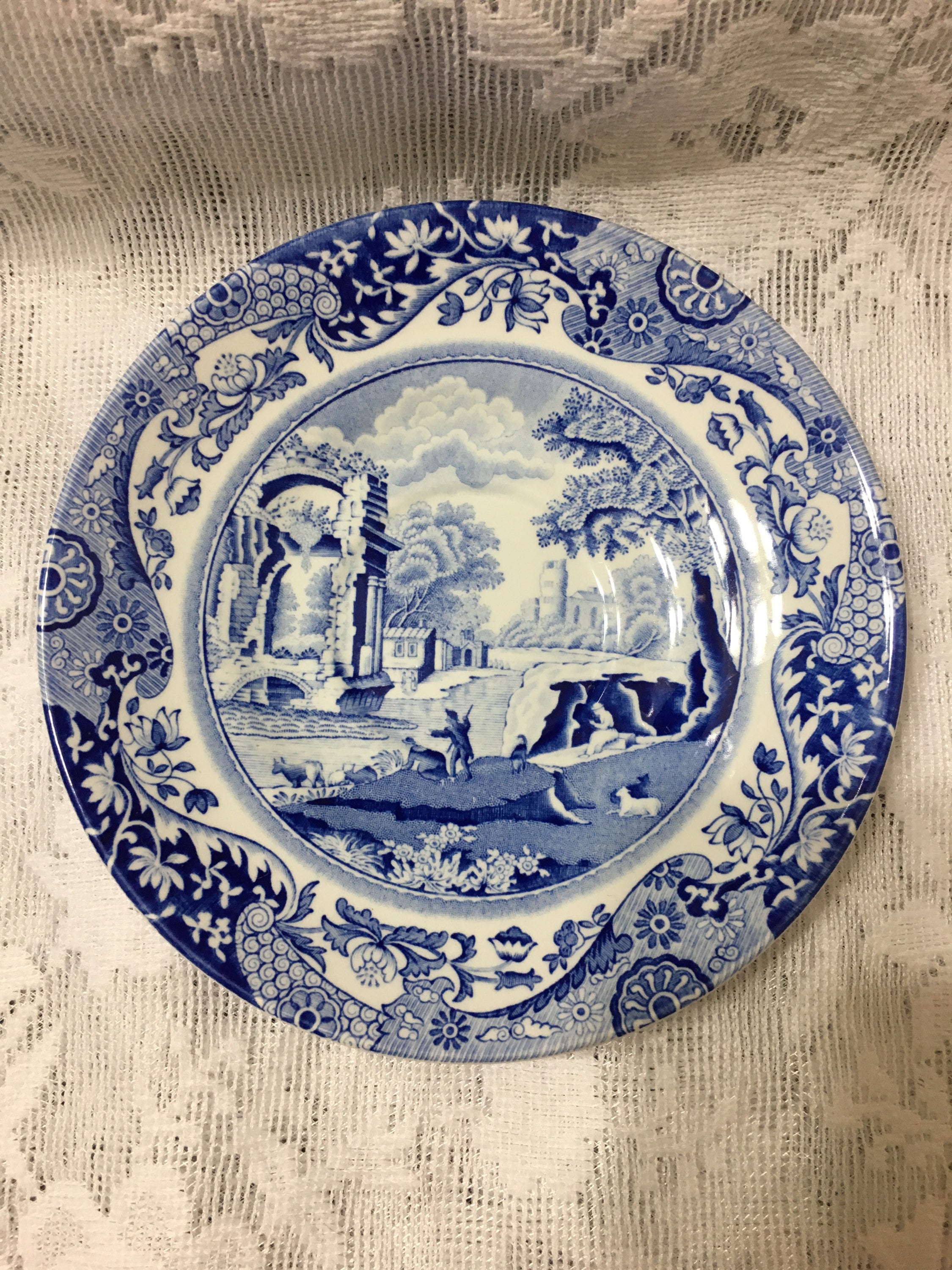 Spode Blue and White Italian Teacup and Saucer Spode Made in England ...