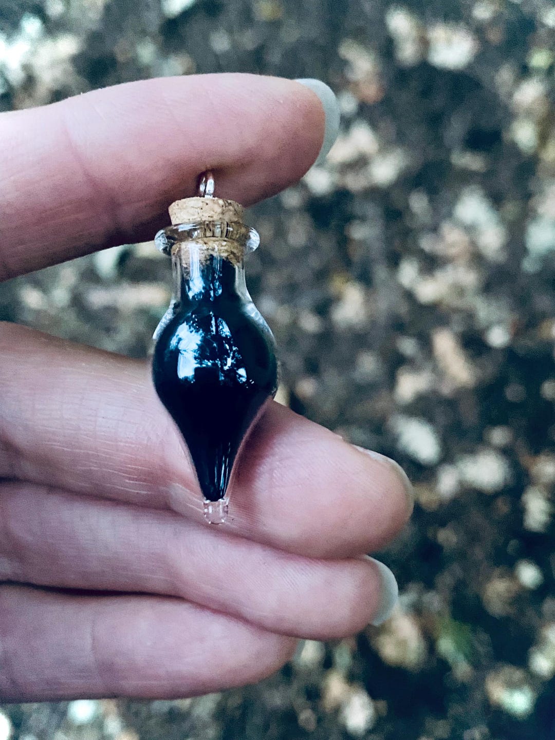 Shadowdrop Pendant Vial • Charcoal Protection Amulet • Witchcraft ...