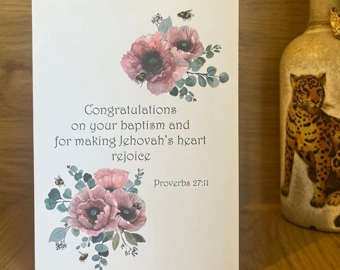 JW Baptism Card - Congratulations on Your Baptism and Making Jehovah's ...