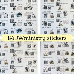 84 JW Stickers Features the QR Code for the Was Life Created? Brochure ...