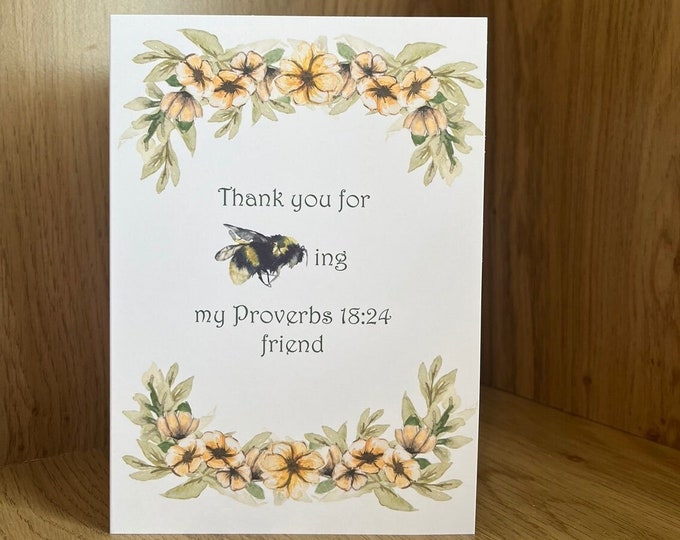 JW Cute Friendship Card - Thank You for Being My Proverbs 18:24 Friend ...