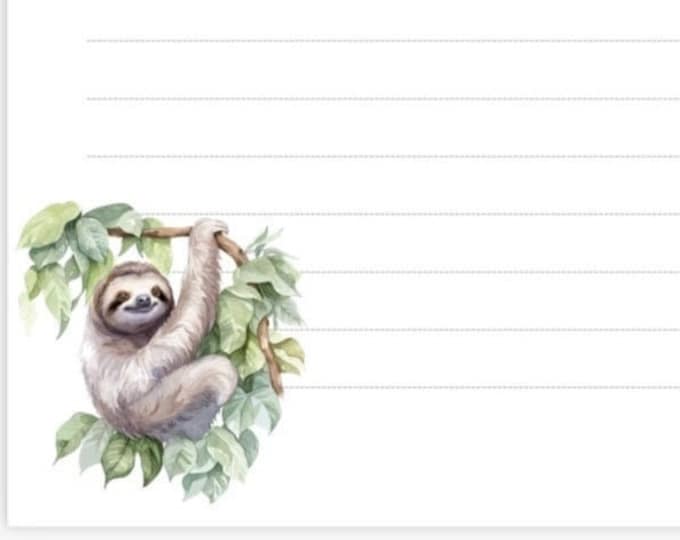 Español JW Spanish Letter Writing Paper Template Featuring a Cute Sloth ...
