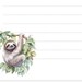 Español JW Spanish Letter Writing Paper Template Featuring a Cute Sloth ...