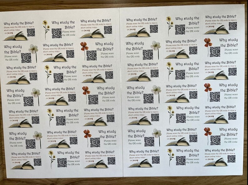 JW Stickers Why Study the Bible? Features the QR Code Which Takes the ...