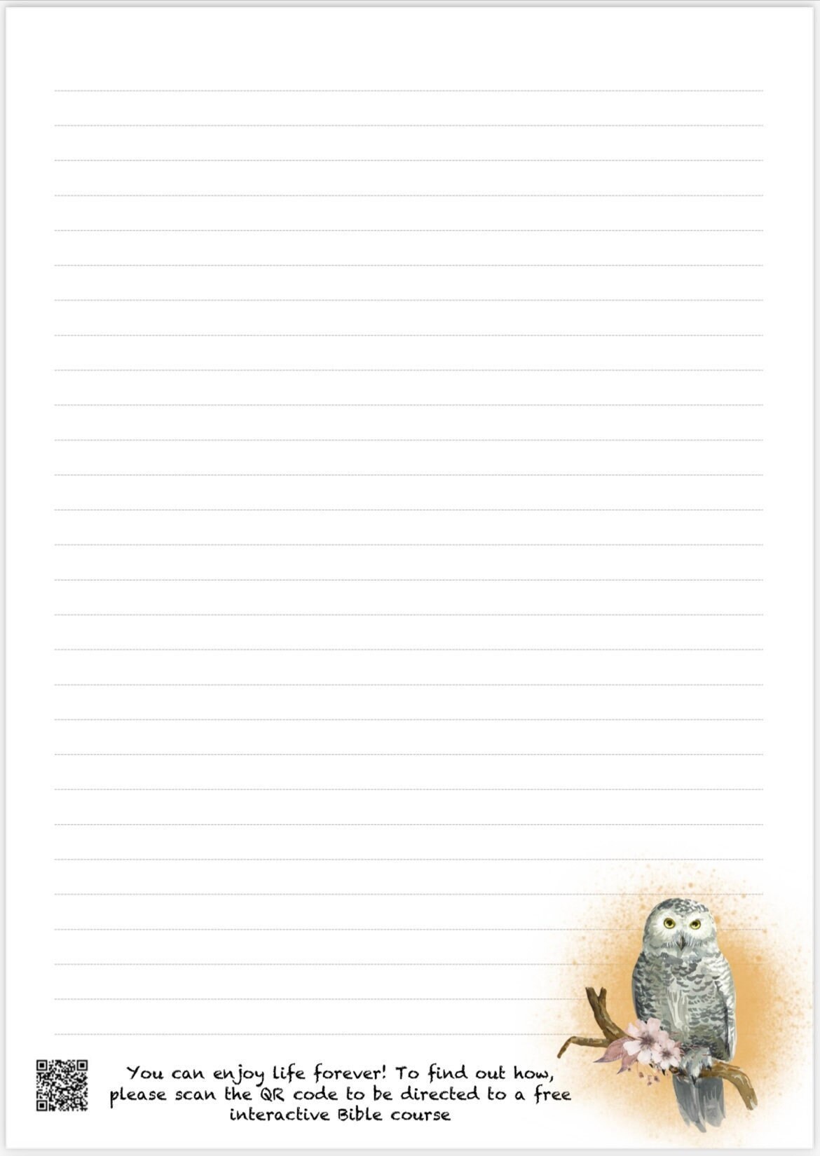 Owl Border Lined Paper