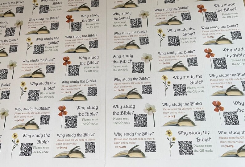 JW Stickers Why Study the Bible? Features the QR Code Which Takes the ...