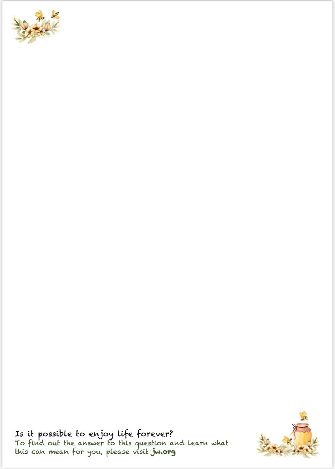 JW Enjoy Life Forever! Letter Writing Paper Templates Digital Download ...