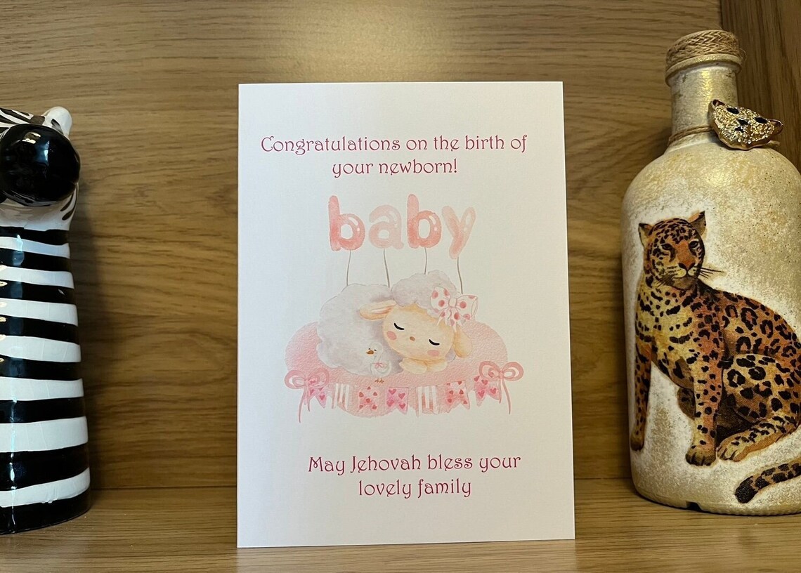 JW Newborn Baby Girl Card for Jehovah's Witnesses | Etsy