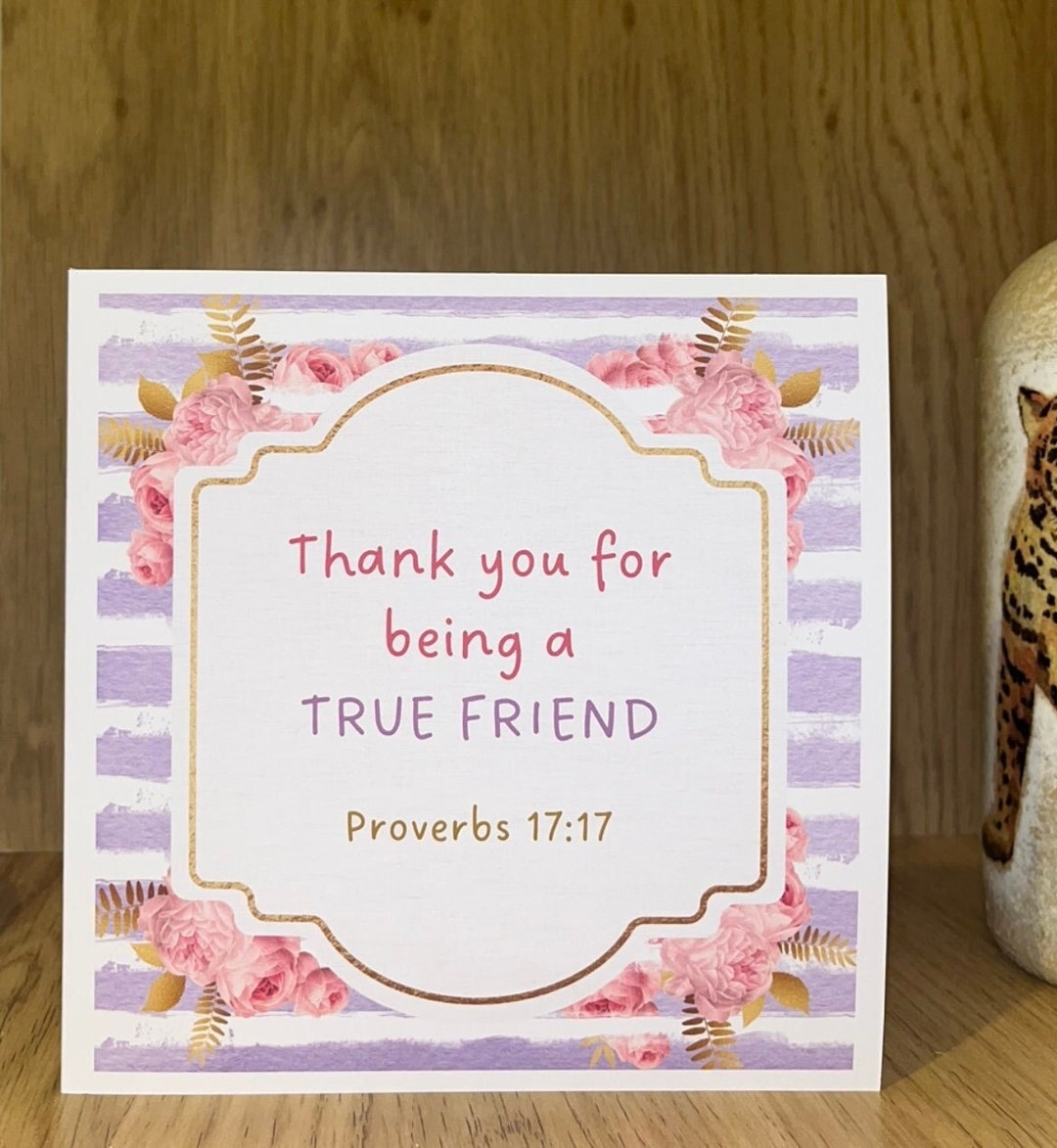 JW Friendship Card to Thank A Sister for Being A True Friend - Proverbs ...