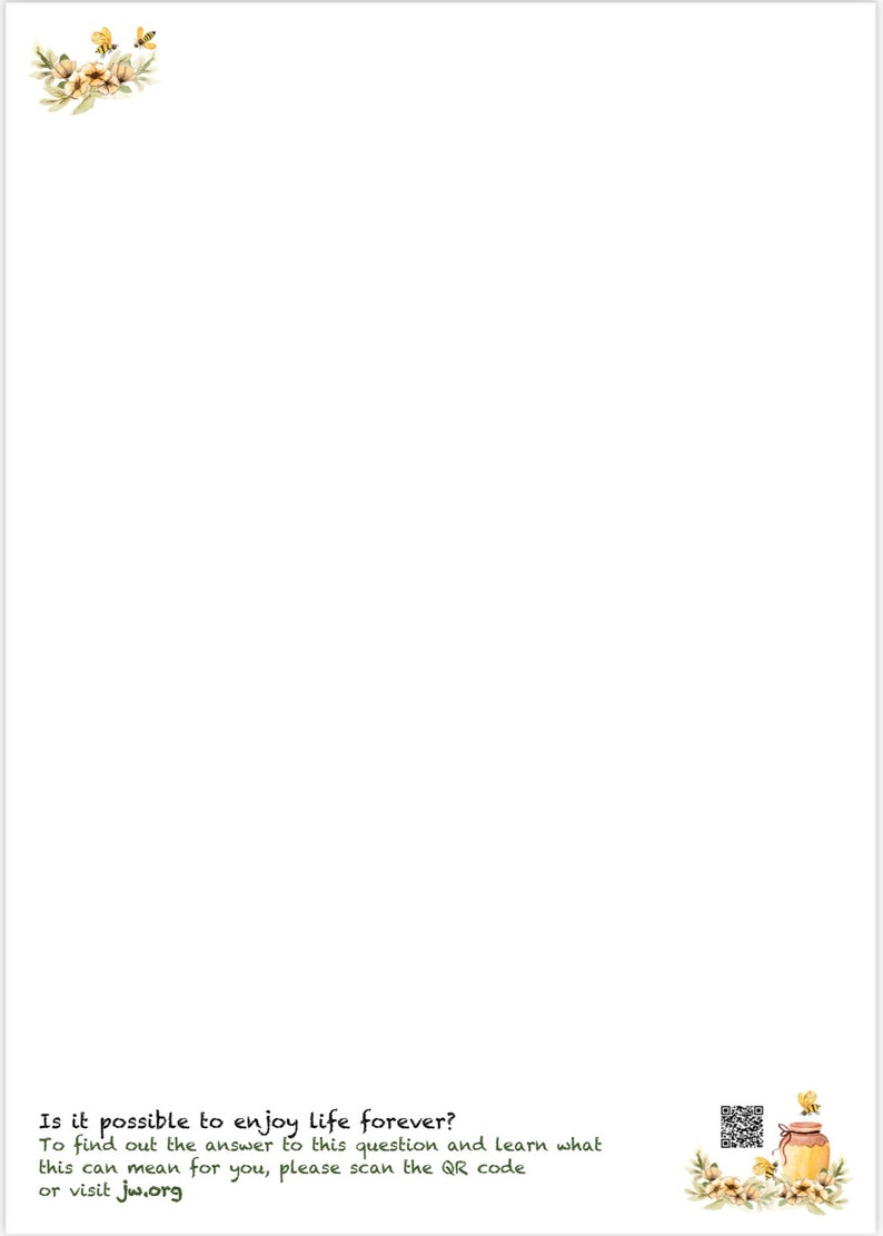 JW Enjoy Life Forever! Letter Writing Paper Templates Digital Download ...