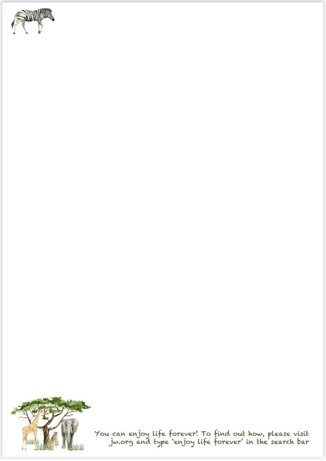 JW Enjoy Life Forever! Letter Writing Paper - Lined and Unlined and ...