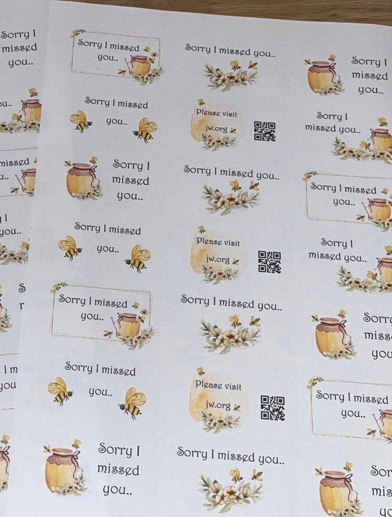 JW Stickers DIGITAL DOWNLOAD Sorry I Missed You.. A4 21 - Etsy