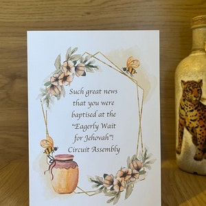 JW Baptism Card Featuring Name of Circuit Assembly or Convention They ...