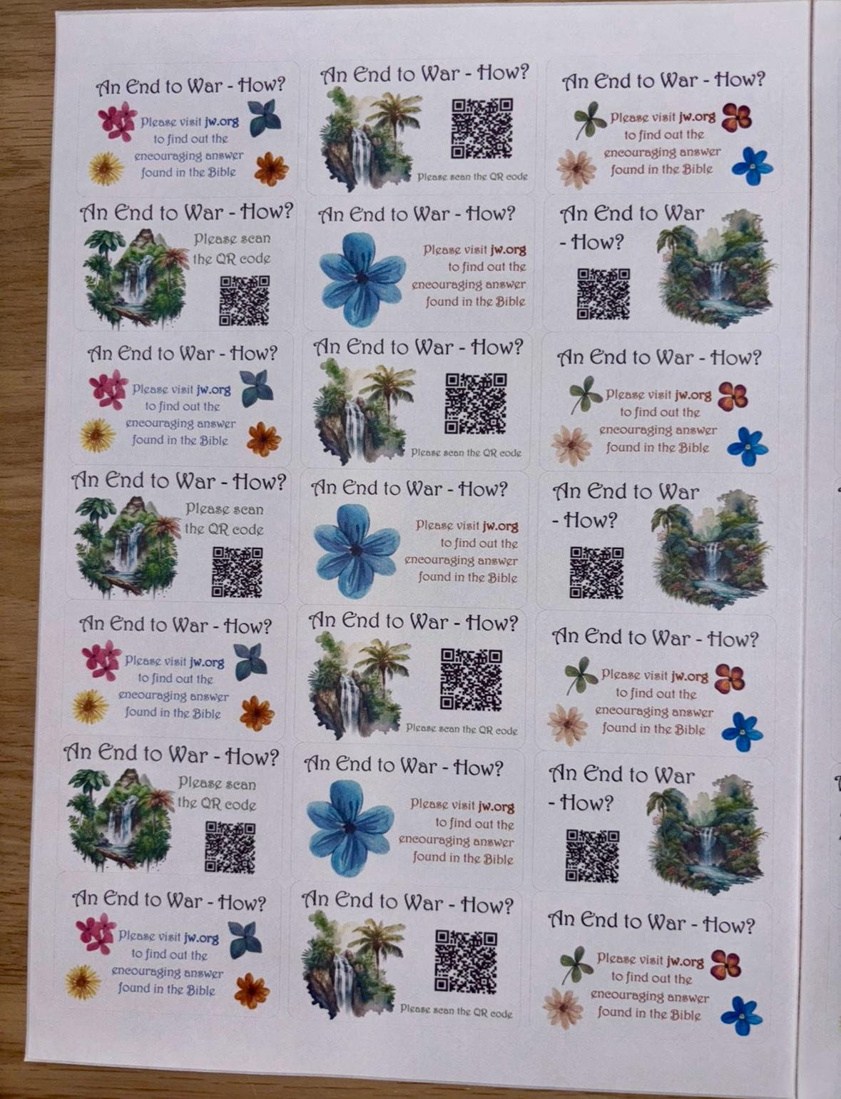 JW DIGITAL Stickers an End to Wars -when? September Special Campaign ...