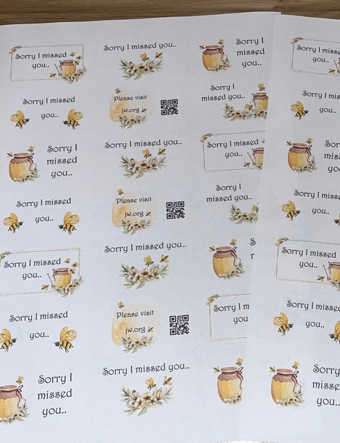 JW Stickers DIGITAL DOWNLOAD Sorry I Missed You.. A4 21 - Etsy