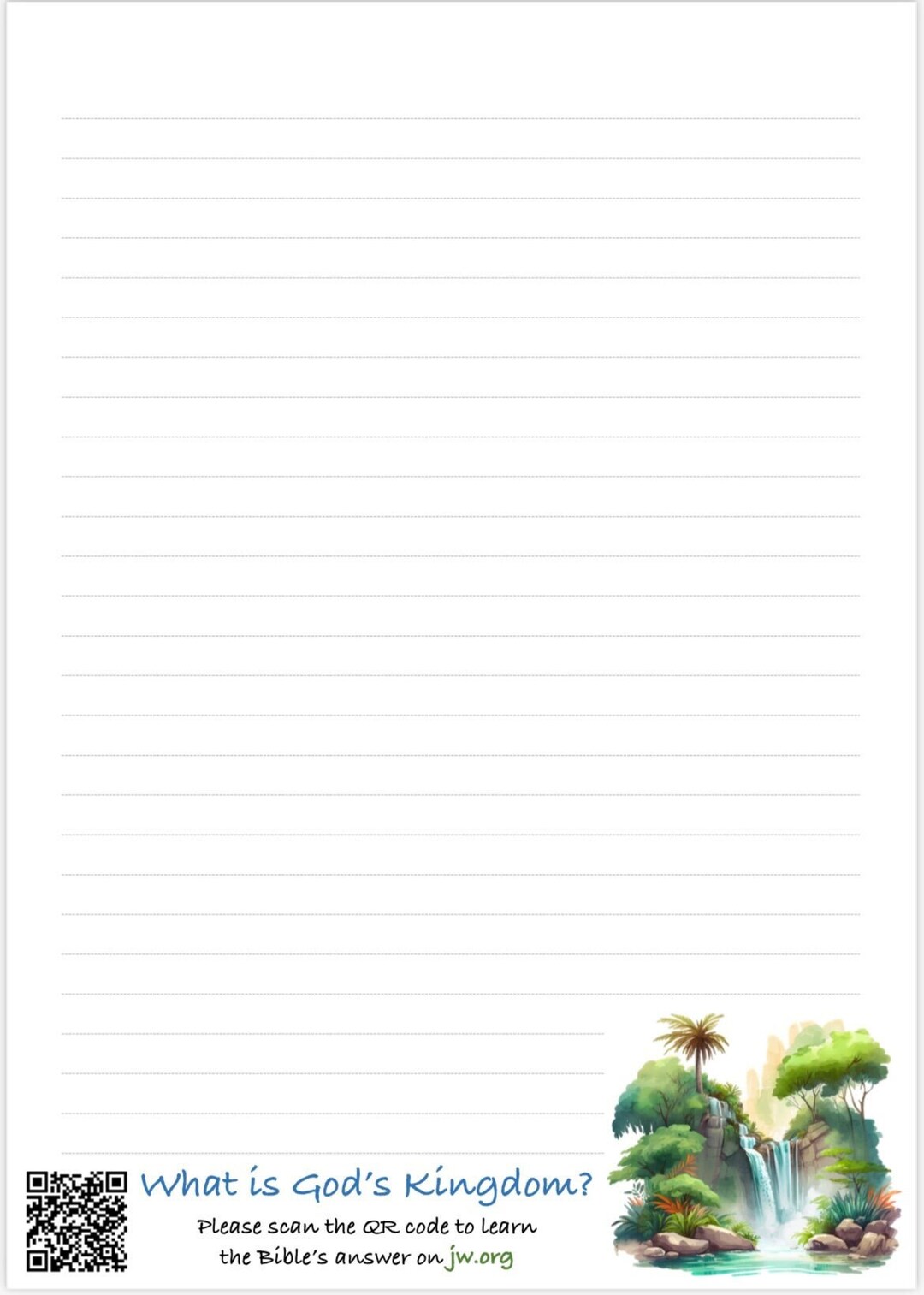 JW What is God's Kingdom Digital Letter Templates Lined Unlined With ...
