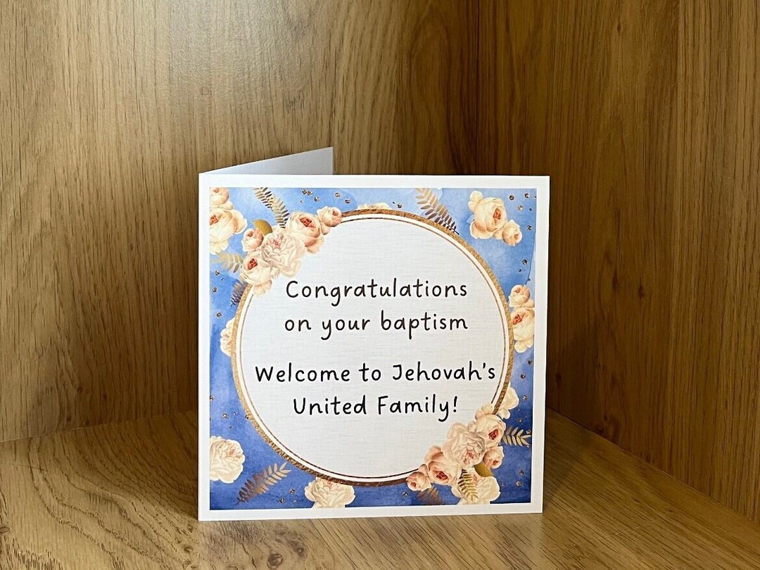 JW Baptism Card - Congratulations on Your Baptism. Welcome to Jehovah's ...