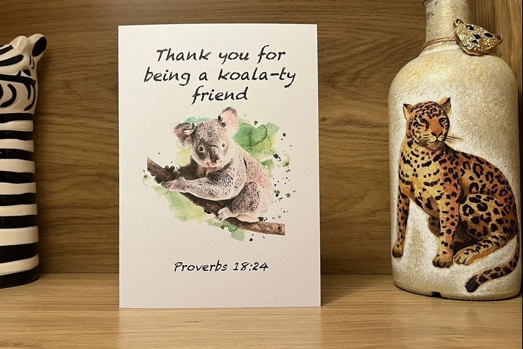 JW Friendship Card With Cute Koala Design - Proverbs 18:24 - Greetings ...