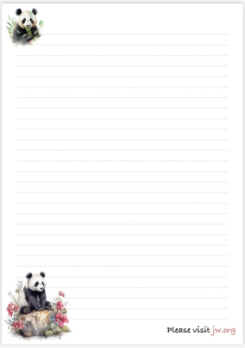 JW Panda Digital Letter Writing Templates - Lined & Unlined With and ...