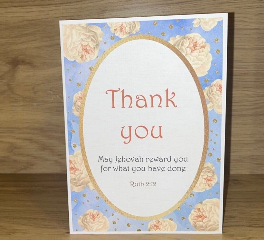 JW Thank You Card - May Jehovah Reward You for What You Have Done- Ruth ...