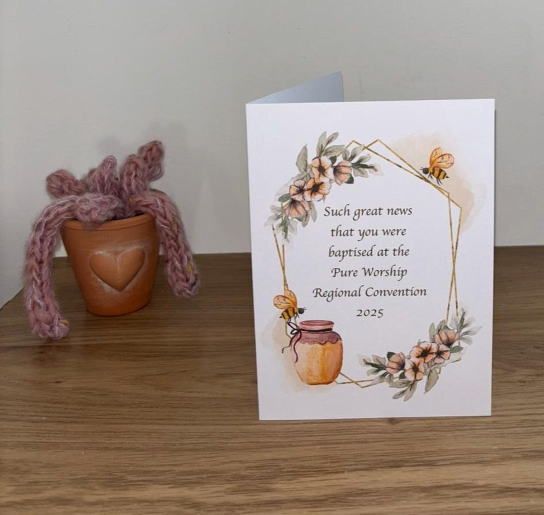 JW Baptism Card Featuring Name of Circuit Assembly or Convention They ...