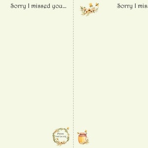 JW 'sorry I Missed You...' Little Printable Writing A4 Paper Templates ...