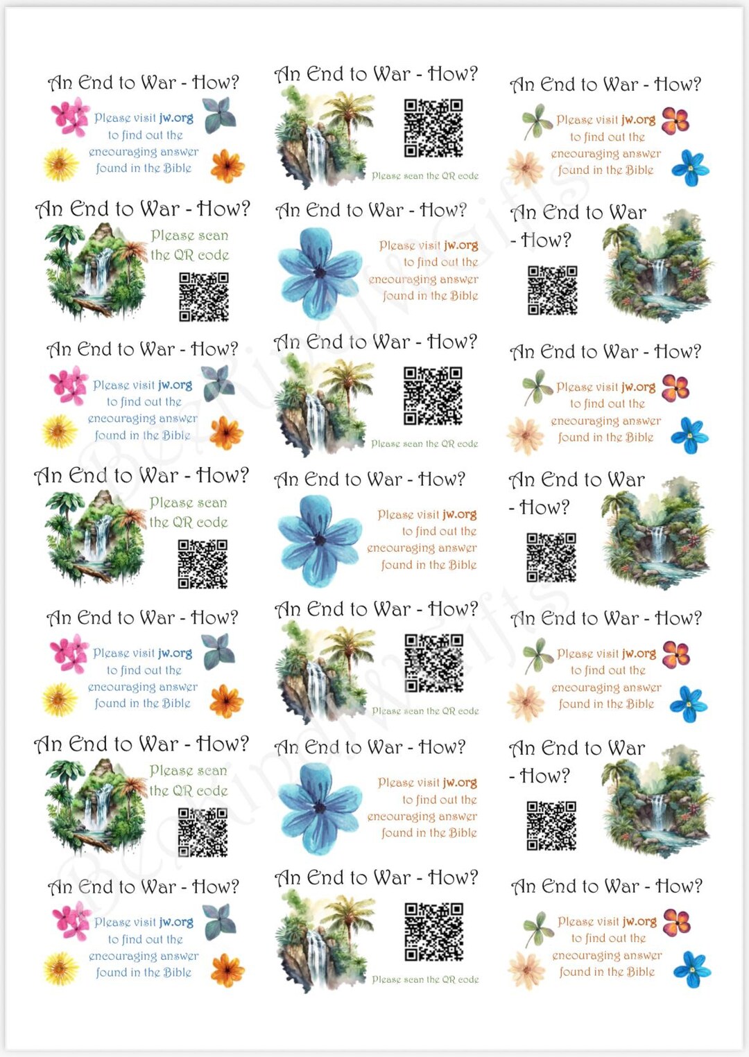 JW DIGITAL Stickers an End to Wars -when? September Special Campaign ...