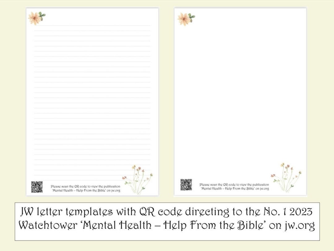 JW Mental Health Letter Templates QR Code Directs to No. 1 2023 ...