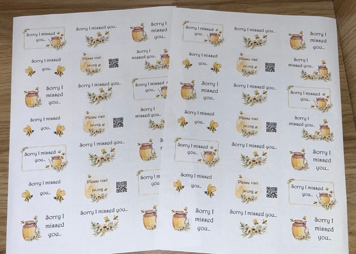 JW Stickers DIGITAL DOWNLOAD Sorry I Missed You.. A4 21 - Etsy