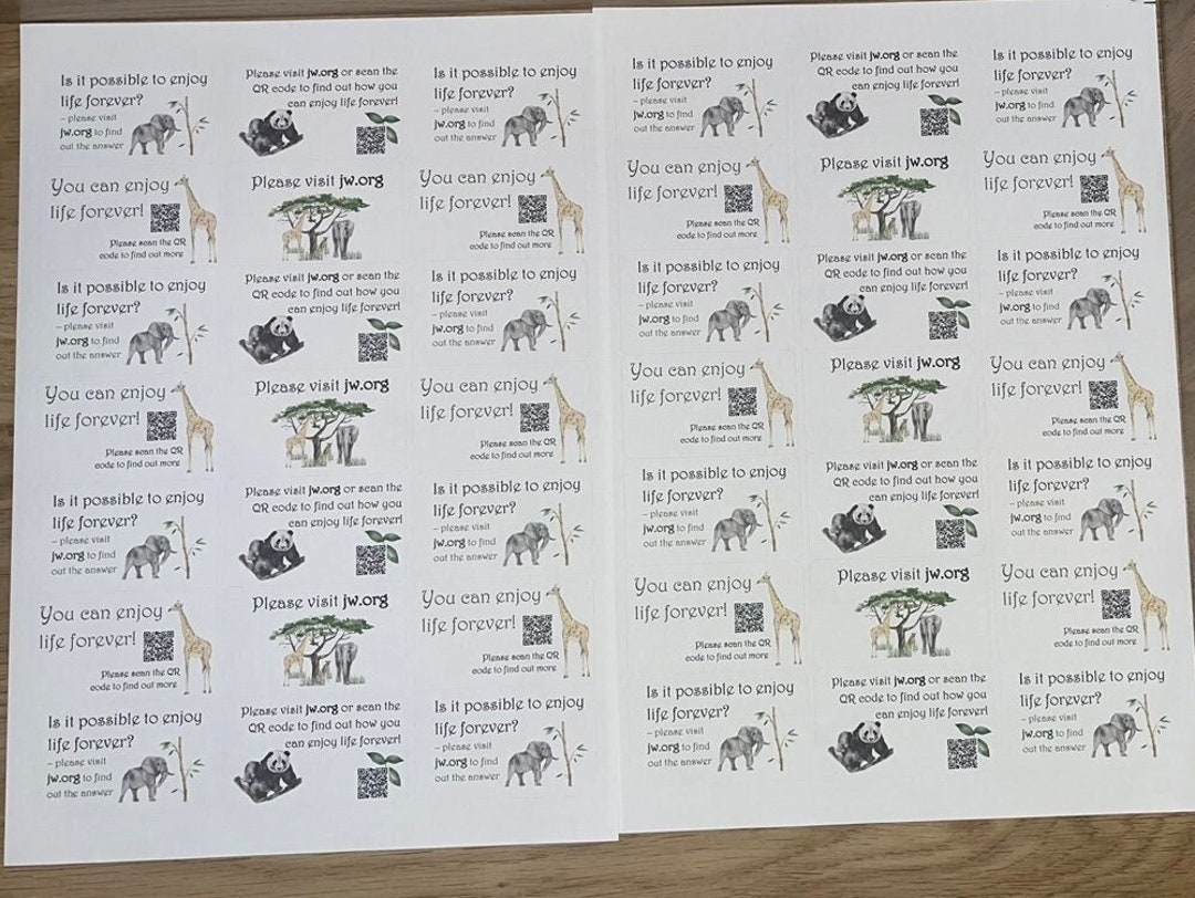 JW Stickers Enjoy Life Forever! 42 Labels Encouraging a Bible Study ...