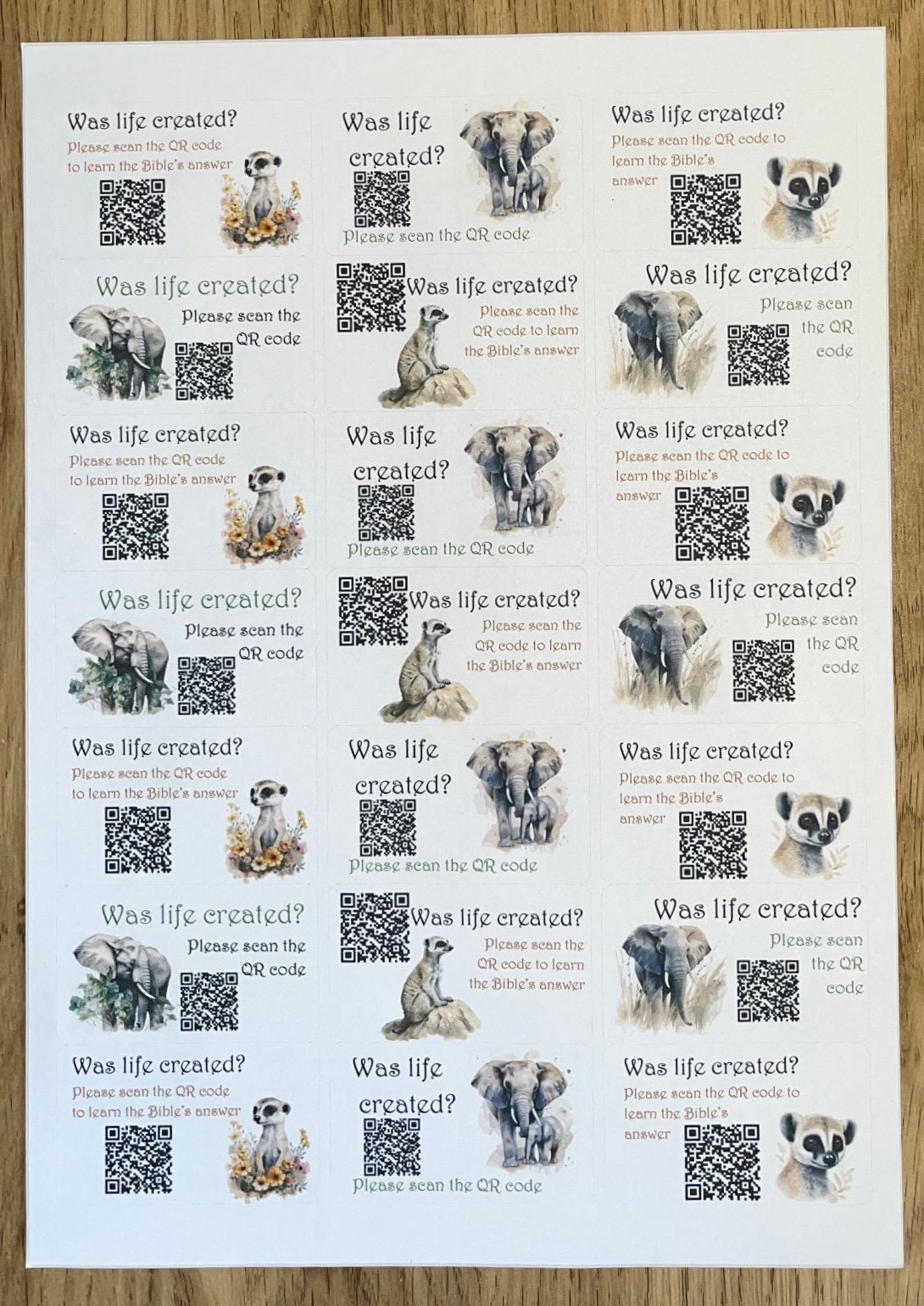 84 JW Stickers Features the QR Code for the Was Life Created? Brochure ...
